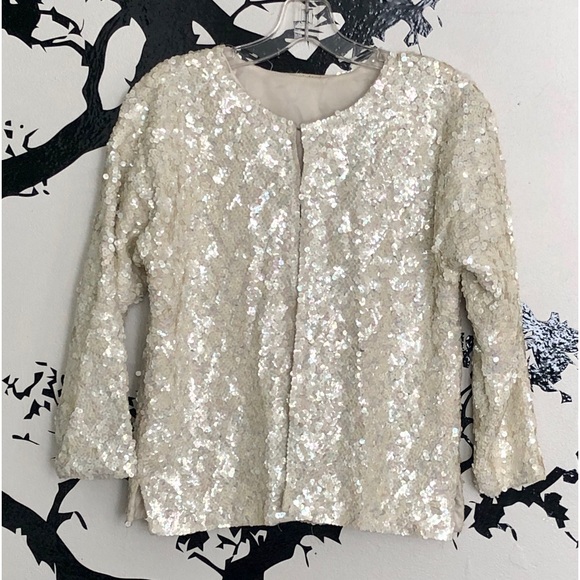 Vintage | Sweaters | Vintage Mcm Stunning Sequined White Cardigan ...